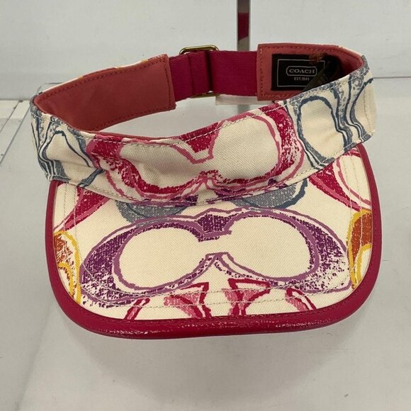 Coach | Accessories | Nwt Coach Scribble Visor Pink | Poshmark